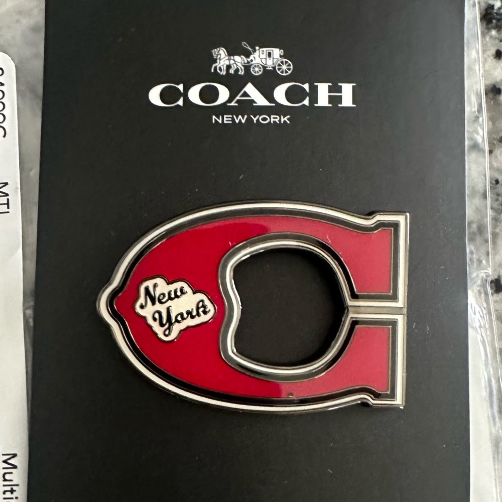 Coach Varsity Pin. Candy Red. Excellent Condition. - Gem